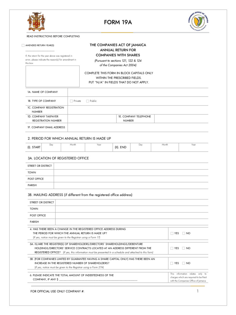 Form 19a 03102023 | PDF | Business | Private Law