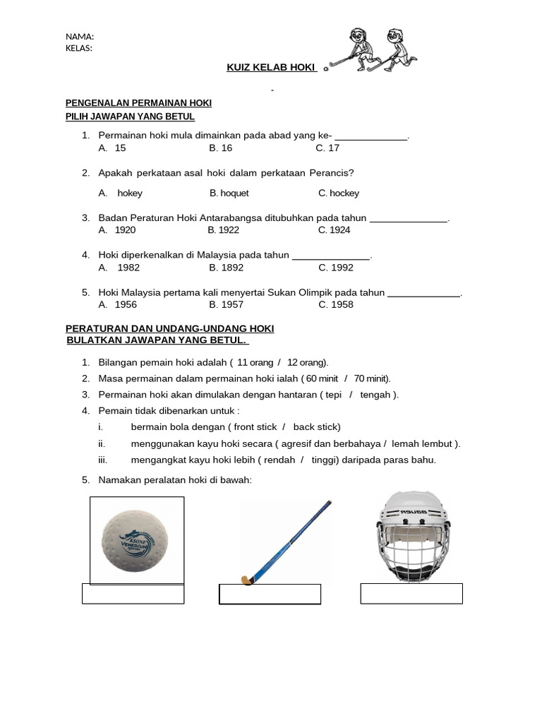 Kuiz Kelab Hoki | PDF