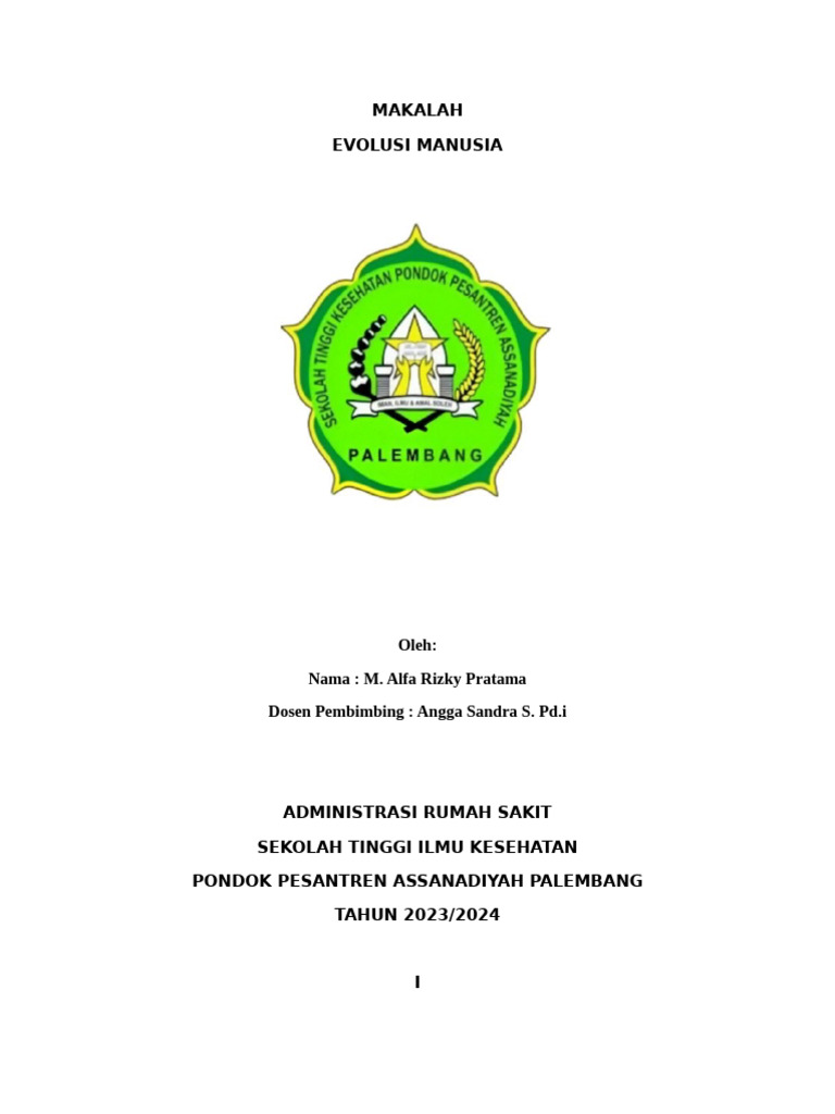 Makalah Pak Angga S1 (Evolusi Manusia) | PDF