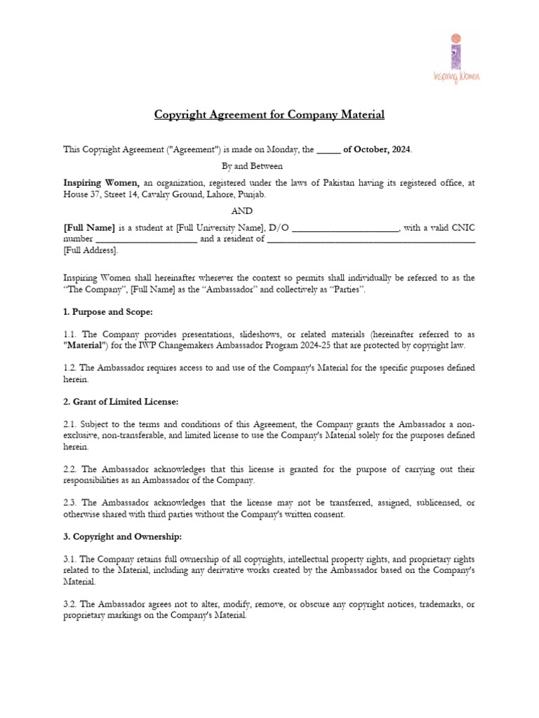 Copyright Agreement | PDF | Copyright | License
