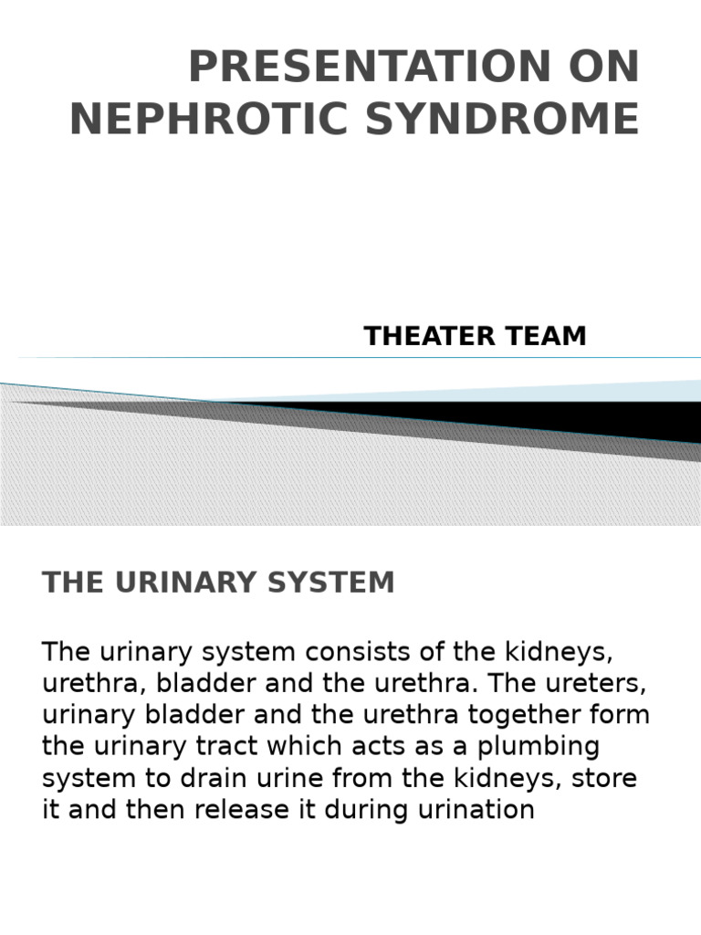 Presentation On Nephrotic Syndrome | PDF | Kidney | Urinary System