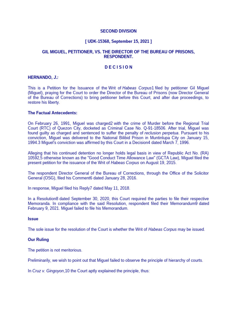 Art. 70 Application - Three Fold Rule | PDF | Writ | Habeas Corpus