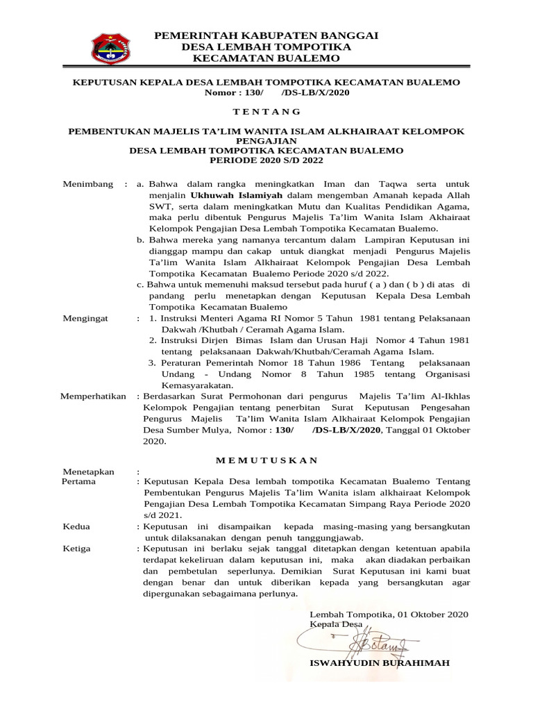 SK Majelis Ta'lim | PDF