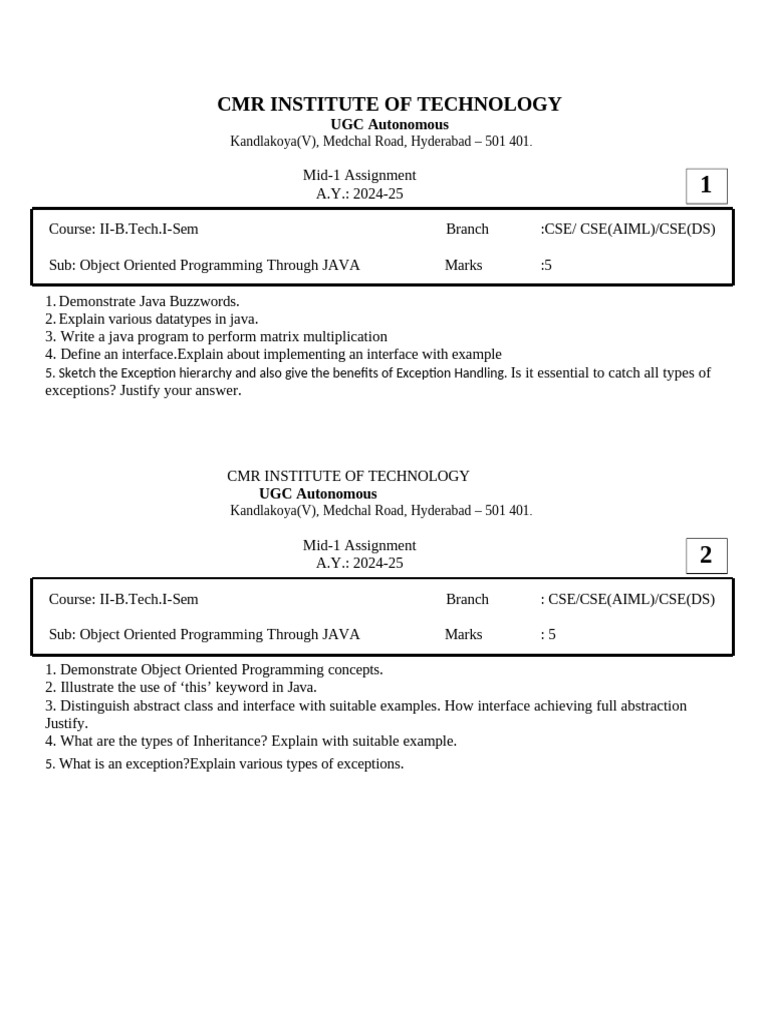 ASSIGNMENT-1 | PDF | Class (Computer Programming) | Object Oriented Programming