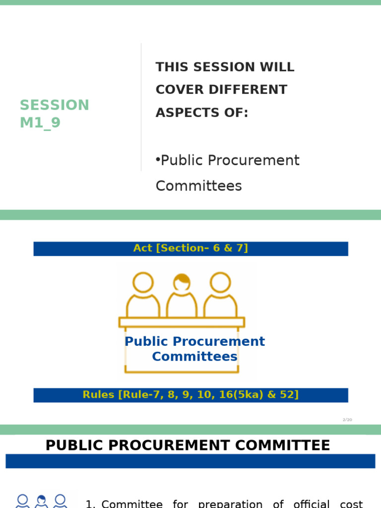 M1-9 Public Procurement Committees 97 | PDF | Justice | Crime & Violence