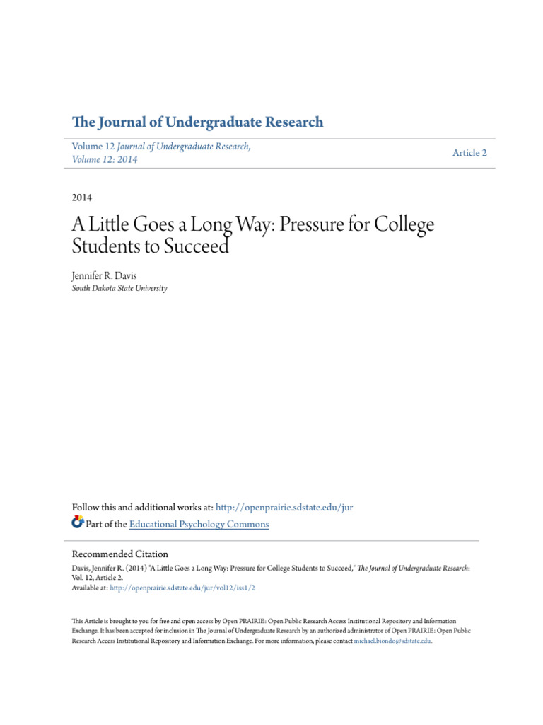 Pressure On College Students | PDF | Anxiety | Memory