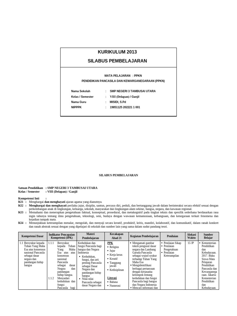Ganjil Silabus 2023-2024 | PDF | Kesehatan Holistik