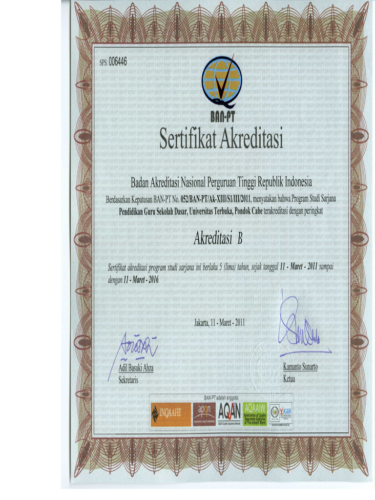 2011 Sertifikat FKIP PGSD | PDF