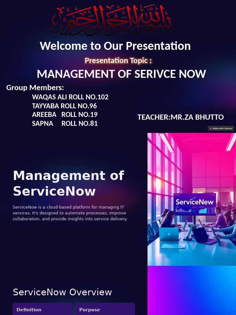 Management of ServiceNow Presentation | PDF | Service Level Agreement ...