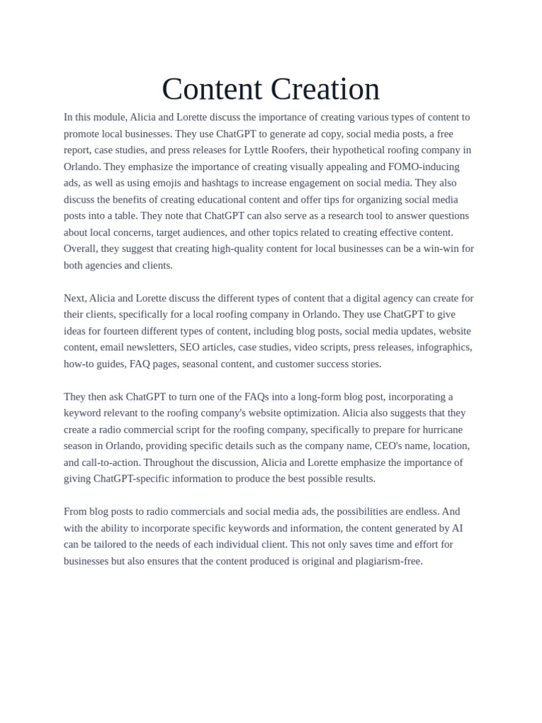 Content Creation | PDF
