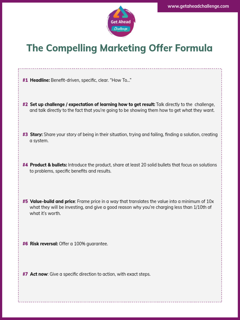 Day 9 - The Compelling Marketing Offer Formula | PDF