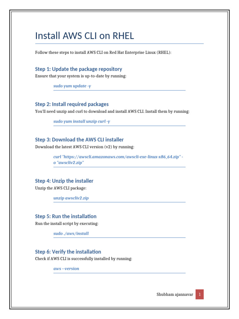 Install Awscli On Rhel | PDF | Home & Garden | Computers