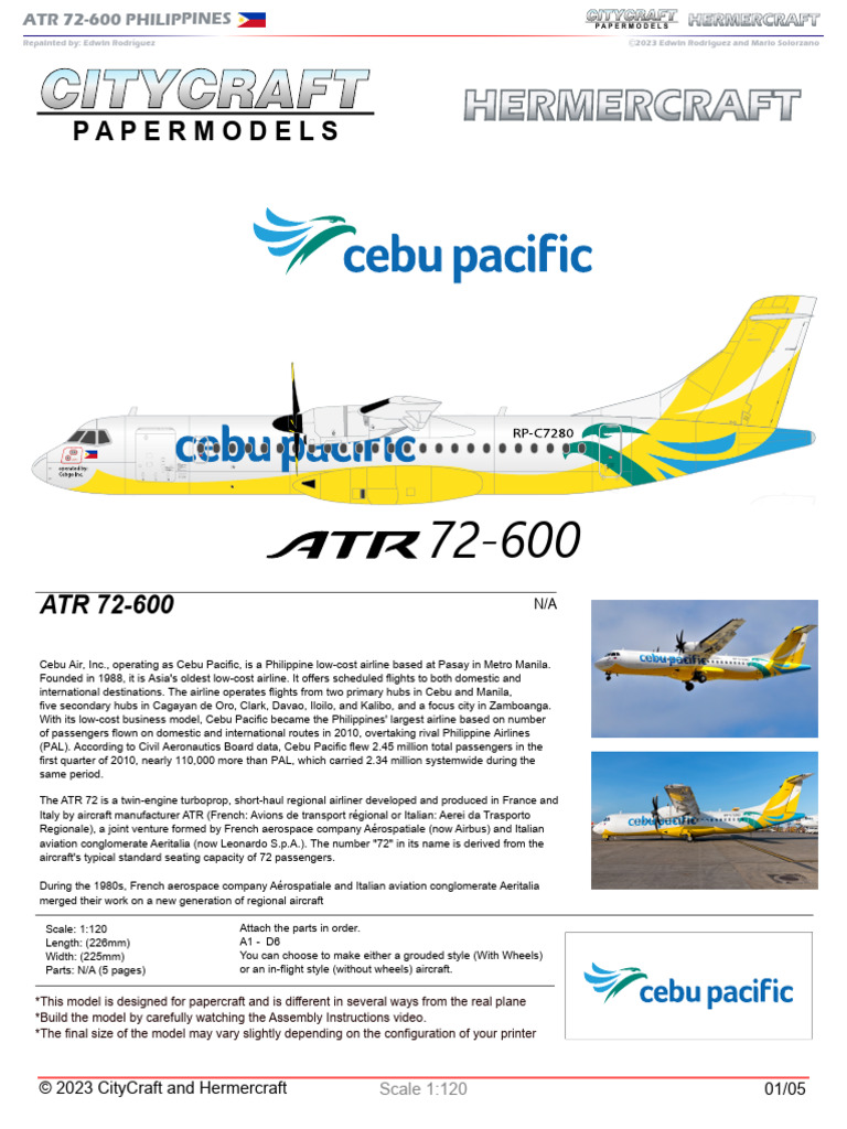 ATR 72-600 CEBU PACIFIC 120 | PDF | Aviation | Civil Aviation