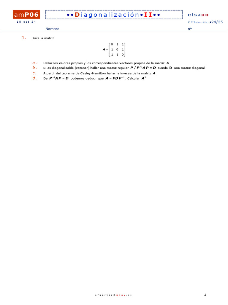 P06 Diagonalizacion 02 | PDF