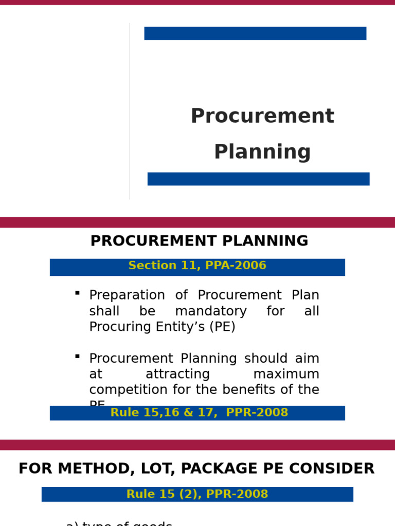 Procurement Planning | PDF | Procurement | Value Added Tax