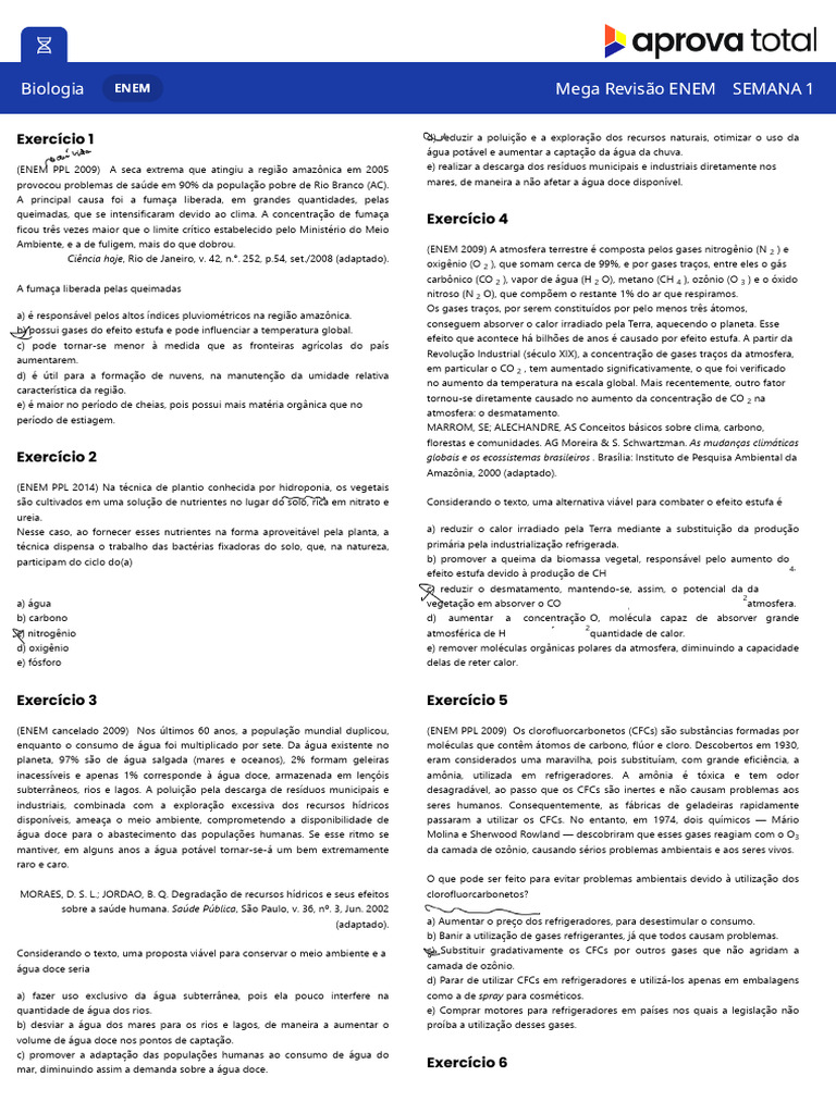 Aprova Total | PDF | Água | Efeito estufa