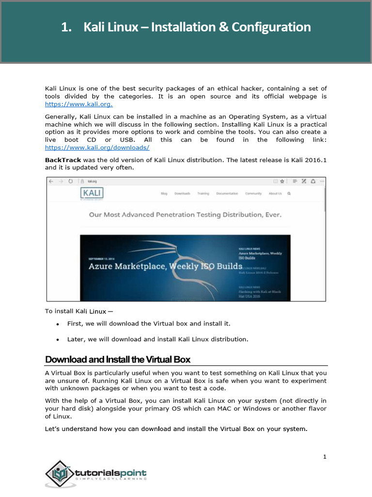 Lab-1 InstallingVirtuualBox&Kali | PDF | Linux Distribution | Operating ...