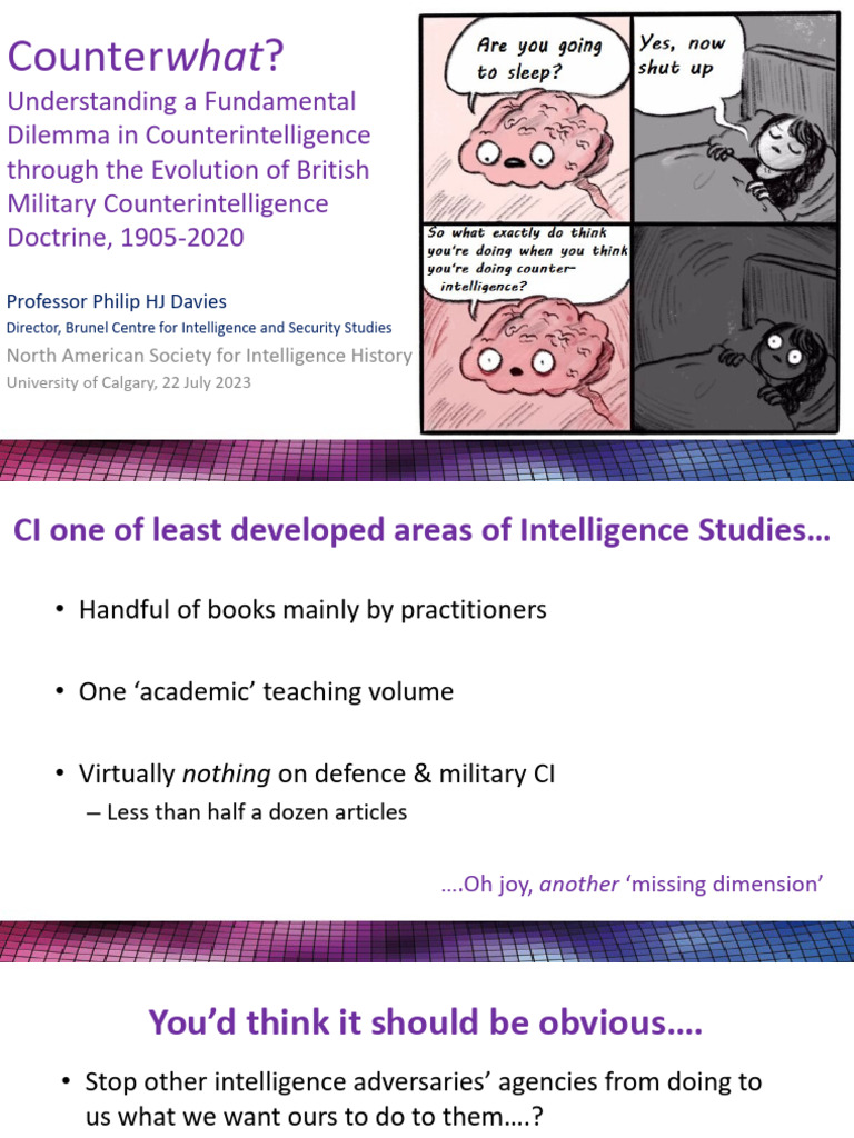 Davies Counterwhat NASIH 2023 Upload | PDF | Counterintelligence | Intelligence, Surveillance ...