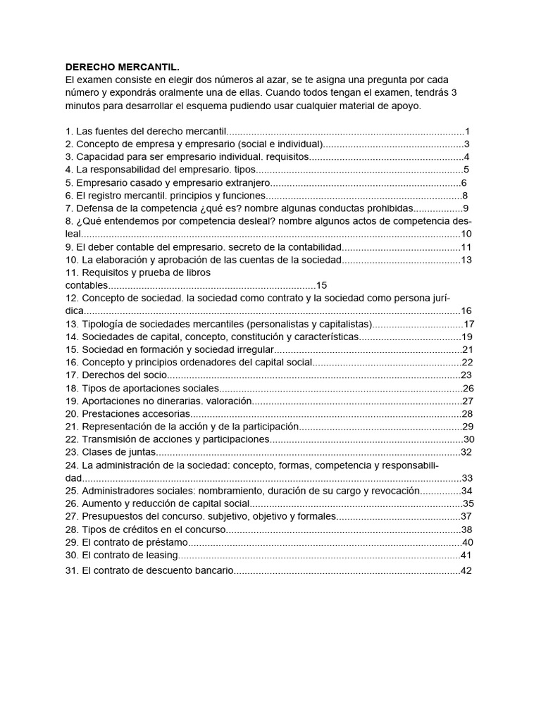 Preguntas Derecho Mercantil | PDF | Contabilidad | Responsabilidad legal