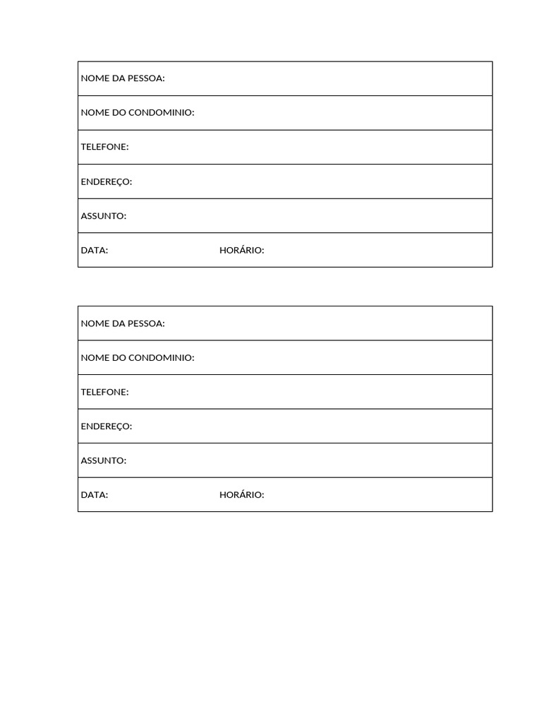 Modelo Para Recados | PDF