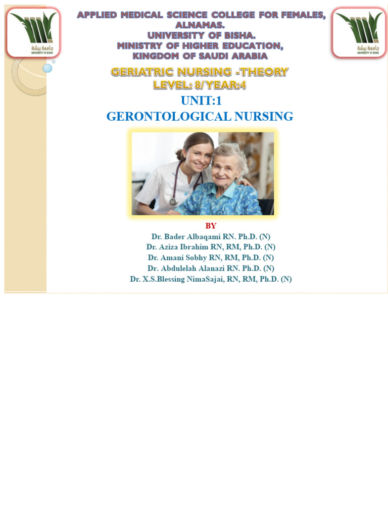 Gerontological Nursing Overview and History | PDF | Gerontological ...