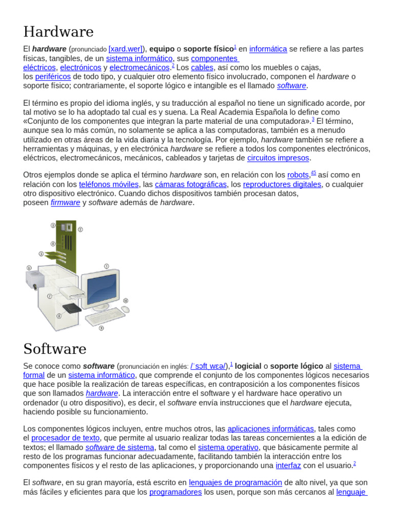 Hardware | PDF | Hardware de la computadora | Software
