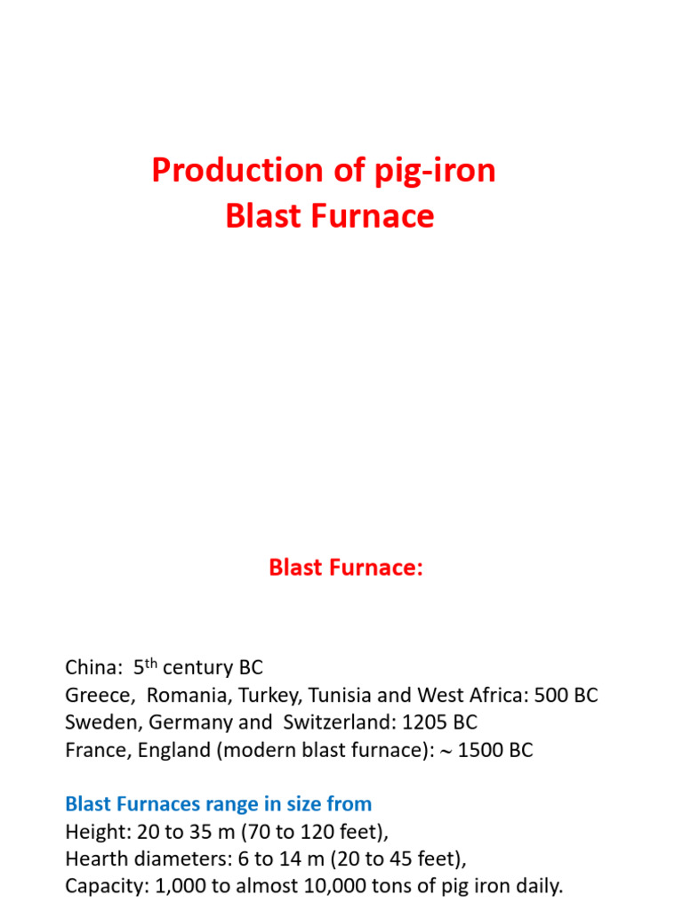 Blast Furnace Pig Iron Production Guide | PDF | Blast Furnace | Iron