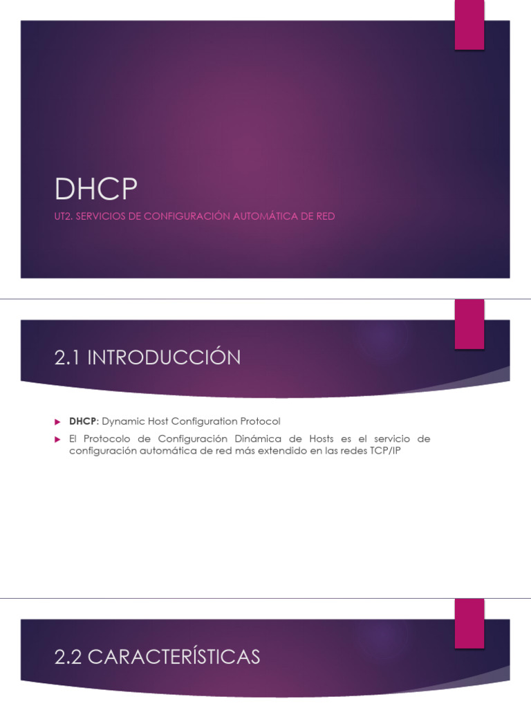UT2.DHCP | PDF | Dirección IP | Red de computadoras