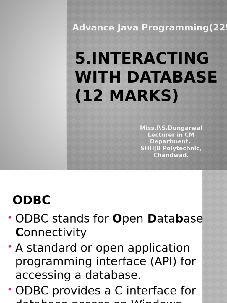 Interacting With Database | PDF | Software | Computing