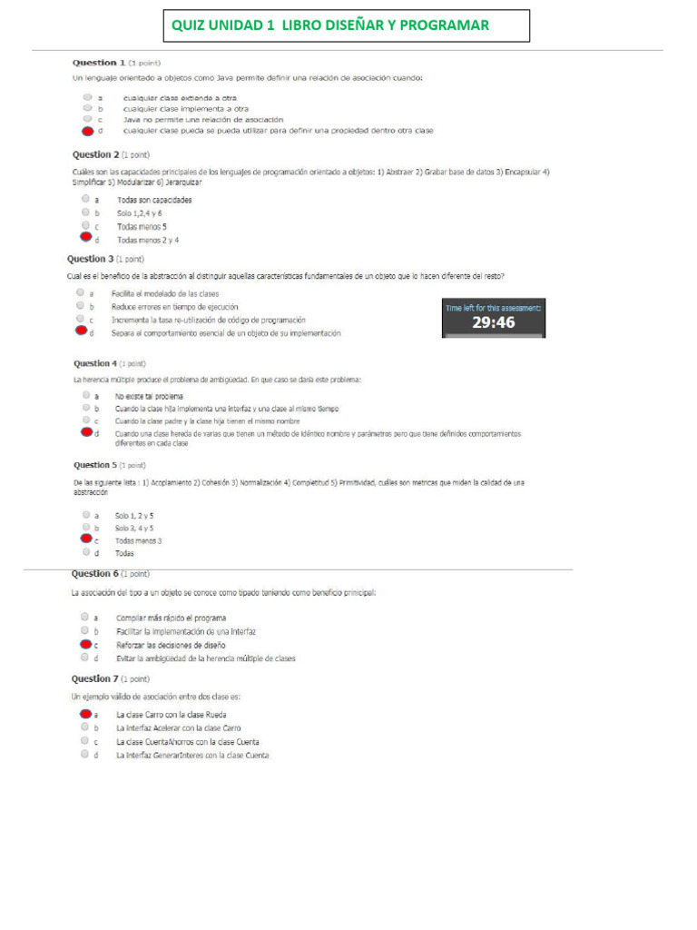 Quiz: Fundamentos de Programación OOP | PDF