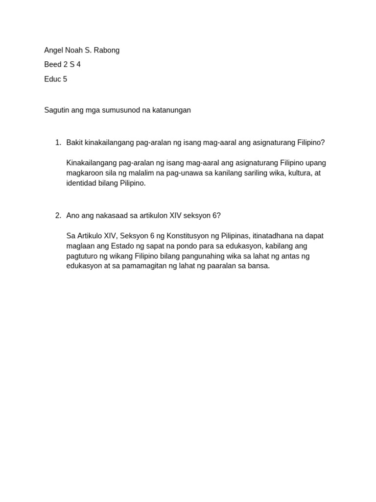 Prelim Written Task 2 | PDF