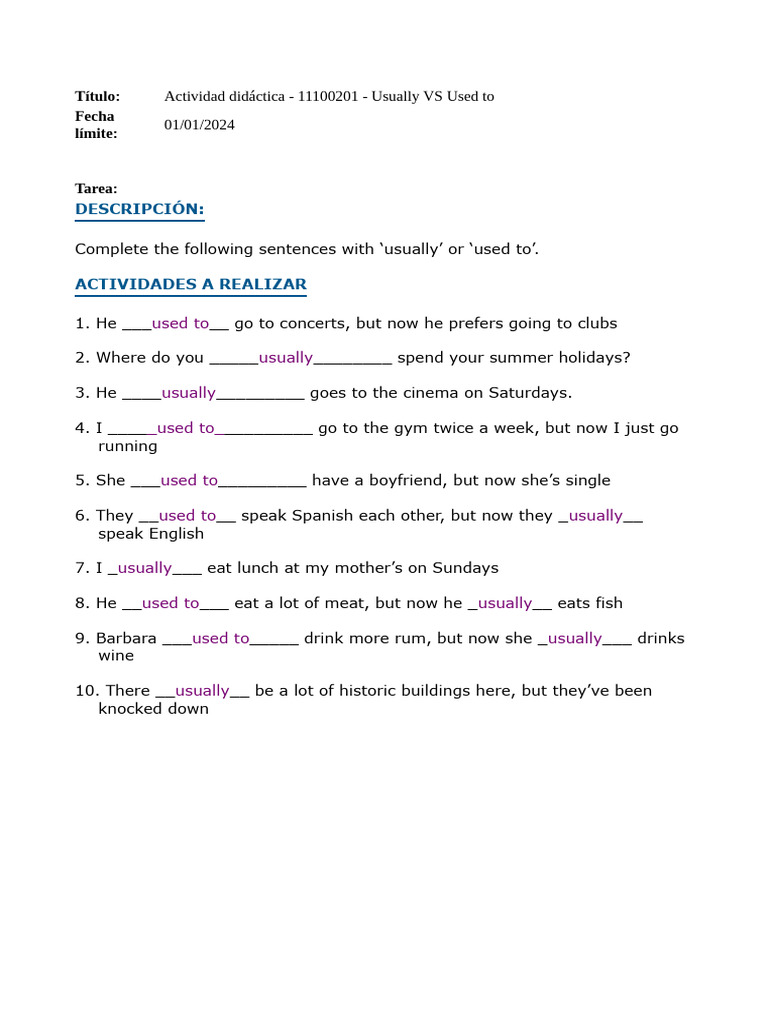 English Grammar Exercise | PDF