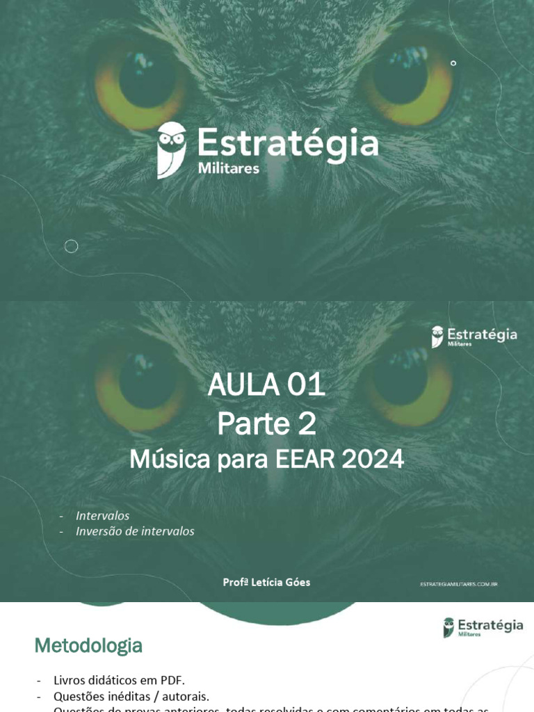 Aula 01 - Tons e Semitons - Parte 02 - EEAR 2024 - Slides | PDF | Intervalo (música) | Teoria da ...