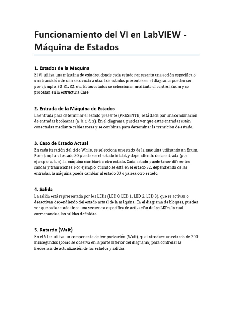 Máquina de Estados en LabVIEW VI | PDF | Informática