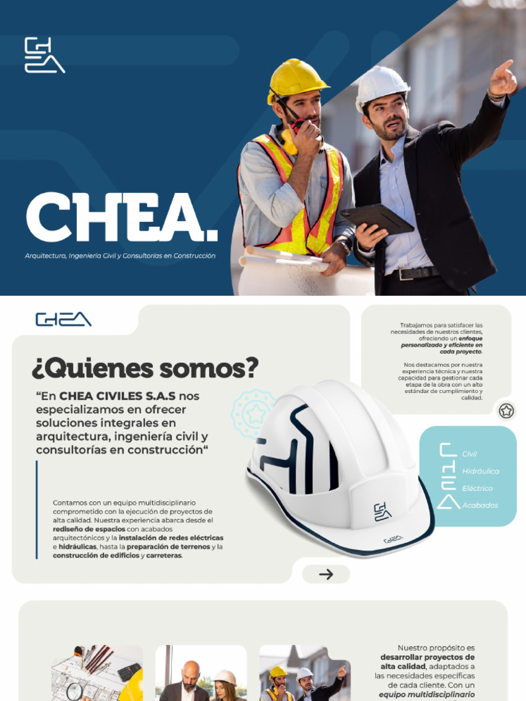 Portafolio de Servicios Constructora CHEA CIVILES Colombia | PDF