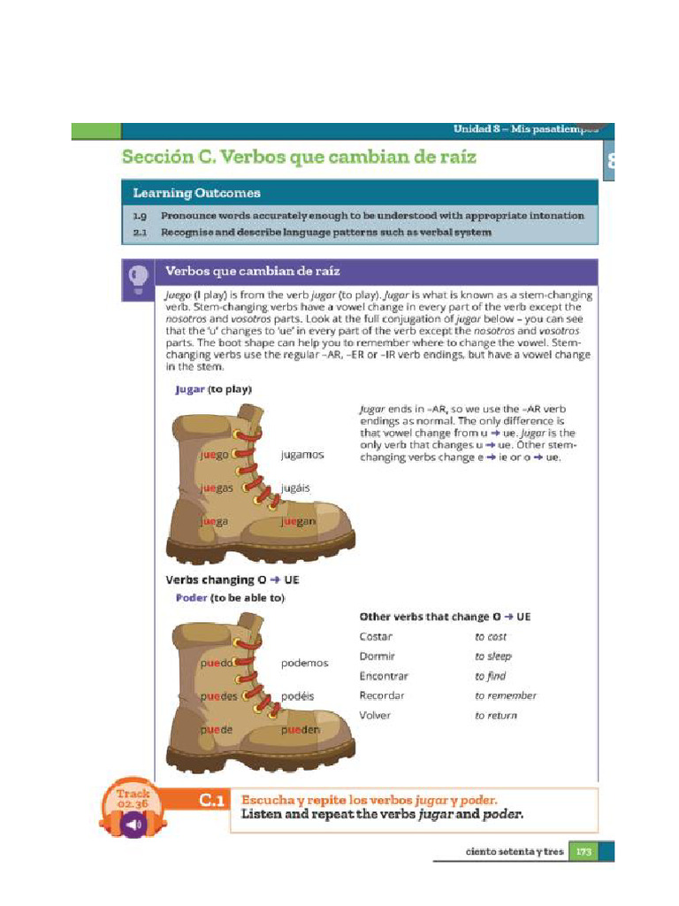 Verbos Bota-Stem Changing Verbs (Boot Verbs) | PDF