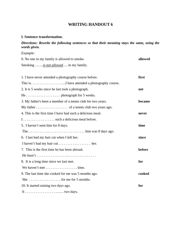 B1 Handout-6 Writing | PDF