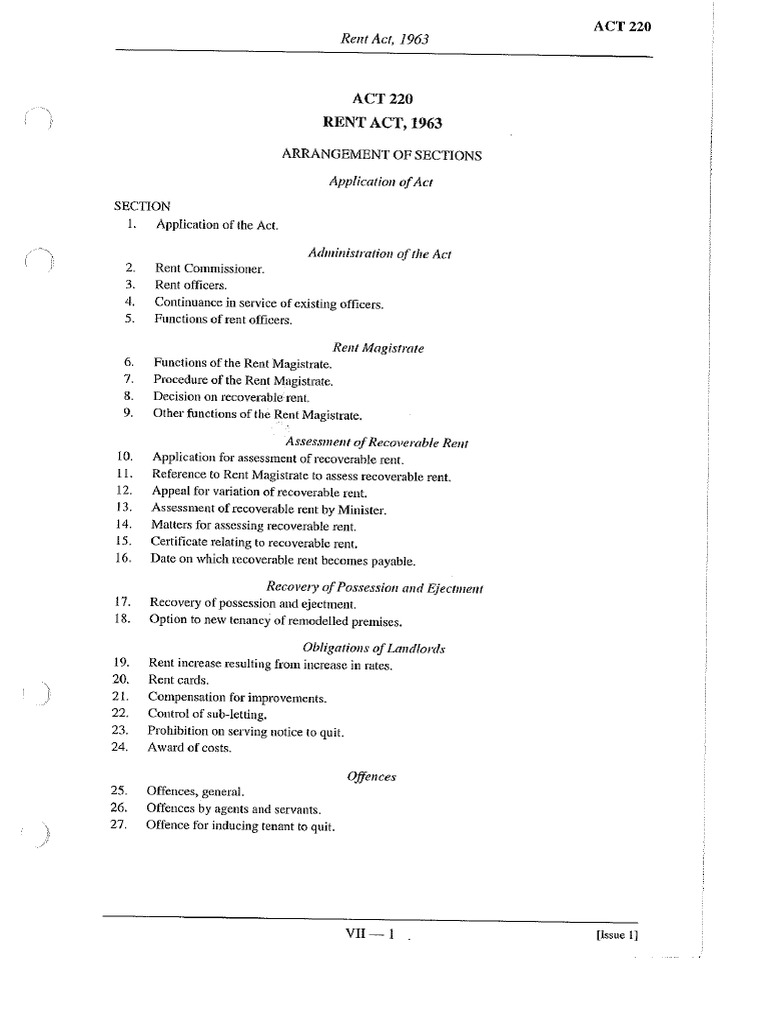 ACT 220 Rent Act | PDF