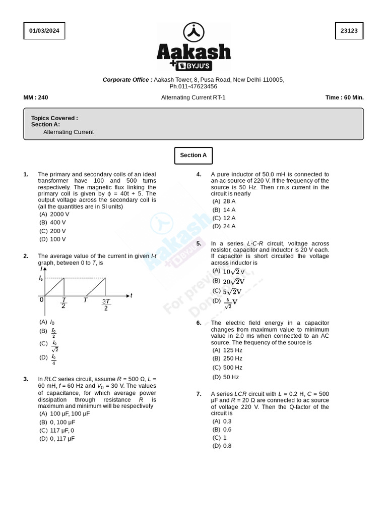 Alternating Current 60Q | PDF | Inductor | Transformer
