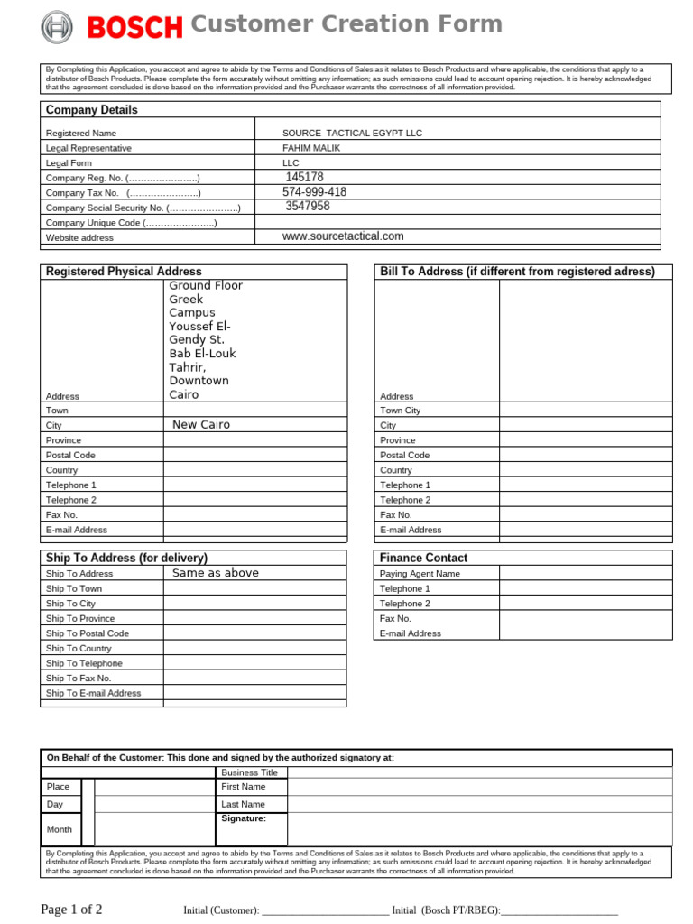 BOSCH ACCOUNT OPENING | PDF