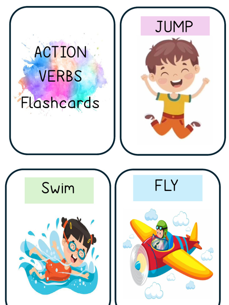 ACTION VERBS FLASHCARDS | PDF