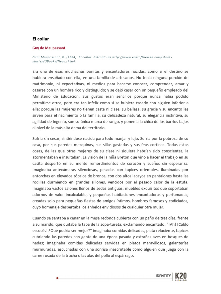 El collar de Madame Forestier | PDF