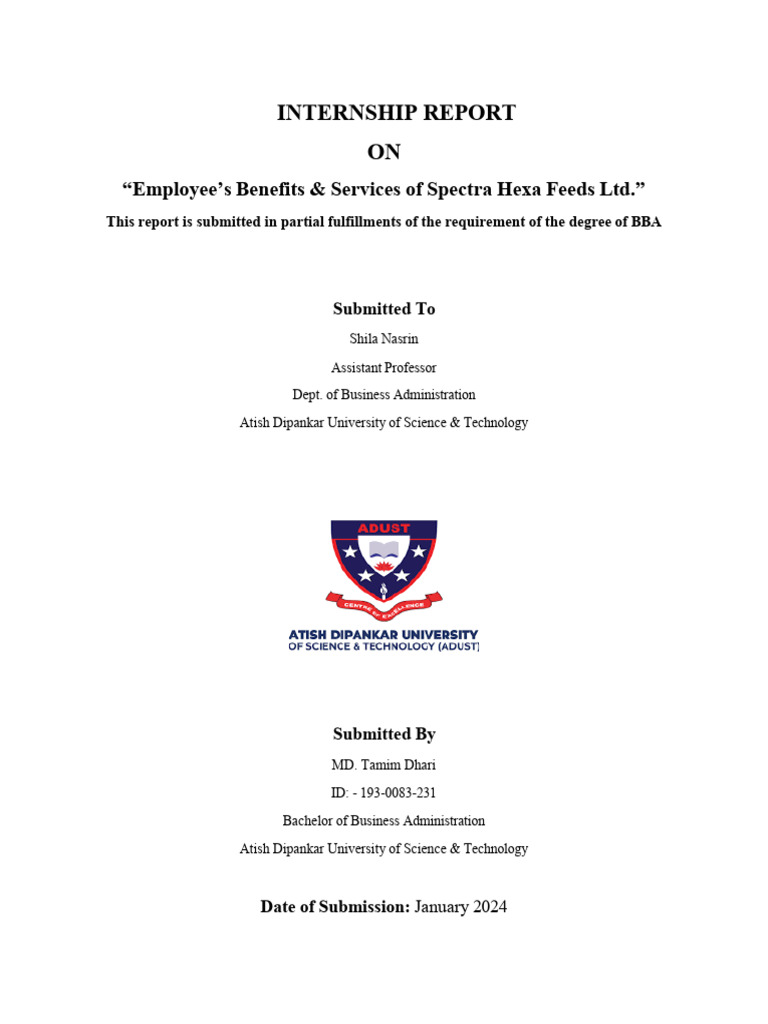 1708147277721_1708147275781_INTERNSHIP-REPORT (1) | PDF | Employment | Trade Union