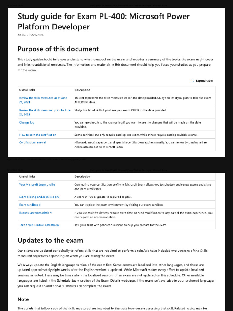 Study Guide For Exam PL-400 - Microsoft Power Platform Developer - Microsoft Learn | PDF ...