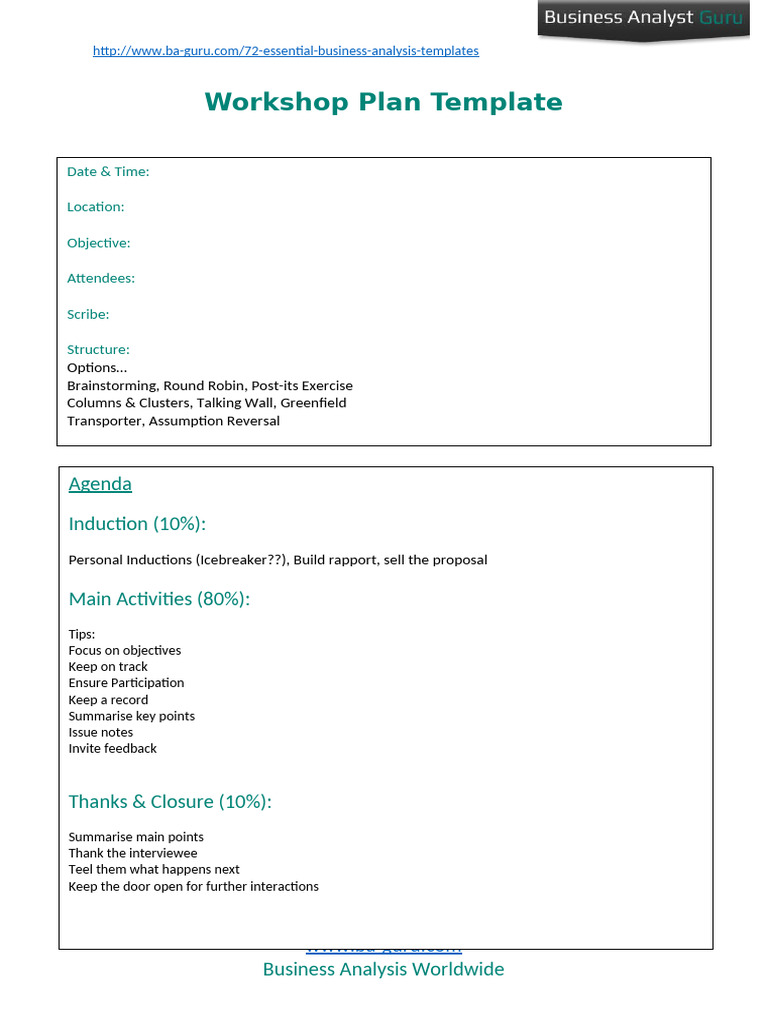 14.Workshop-Planning-Template (1) | PDF
