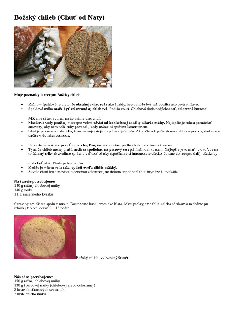 Bozsky Chlieb Chut Od Naty | PDF