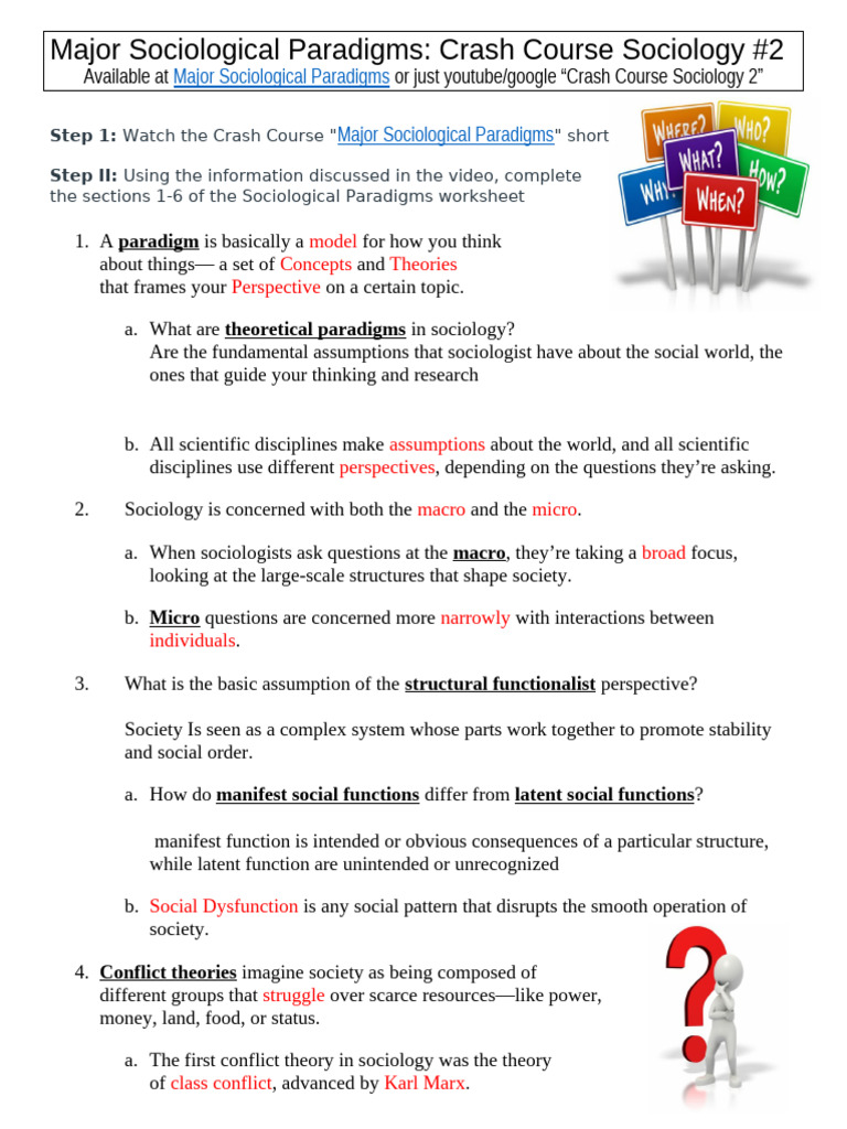 Sociology Worksheet | PDF | Sociology | Society