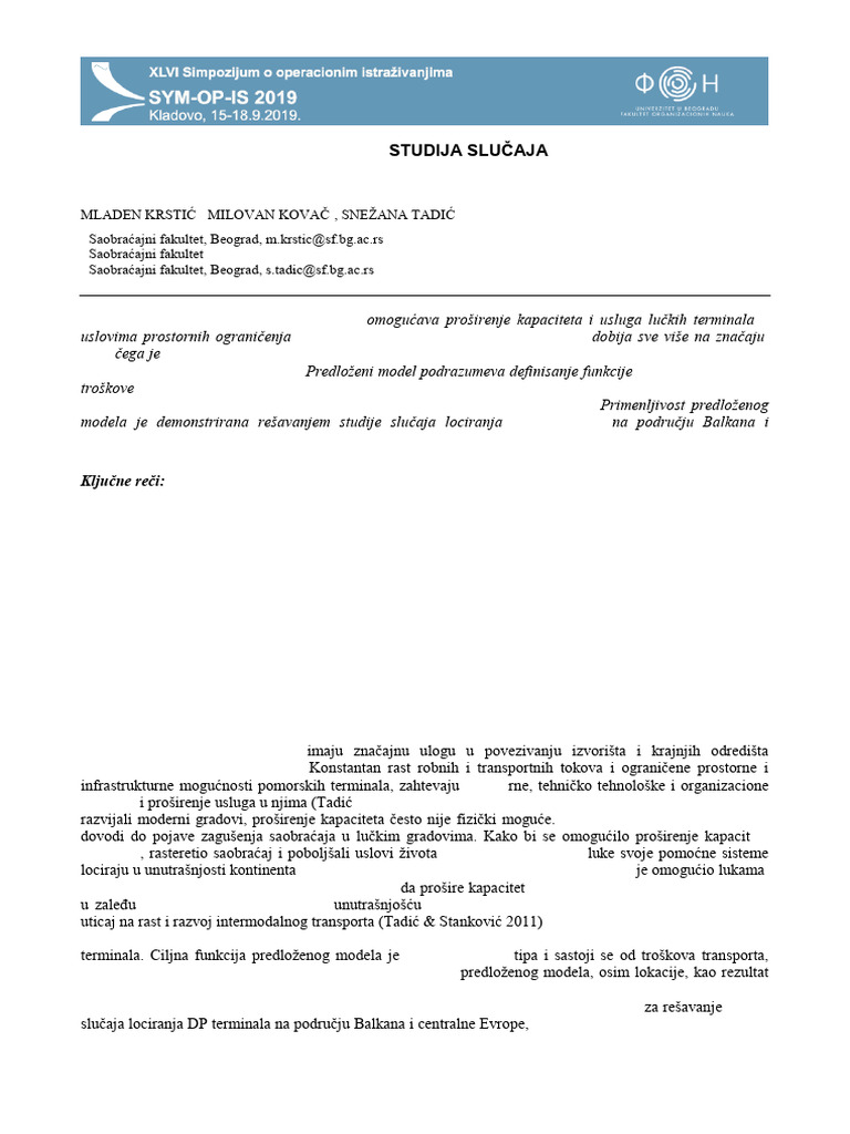 Dry Port Location Selection: Case Study For The Adriatic Ports | PDF
