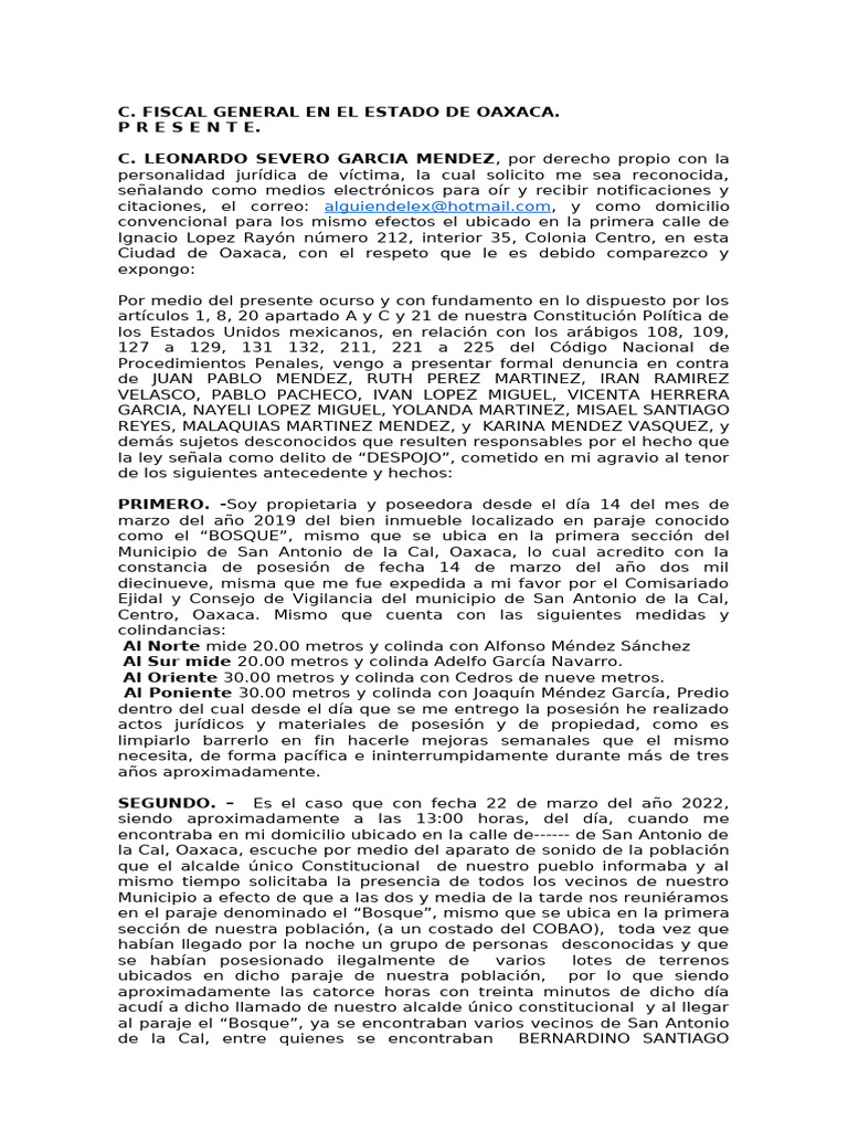 San Antonio de La Cal Leonardo Severo G. | PDF | Justicia | Crimen y violencia