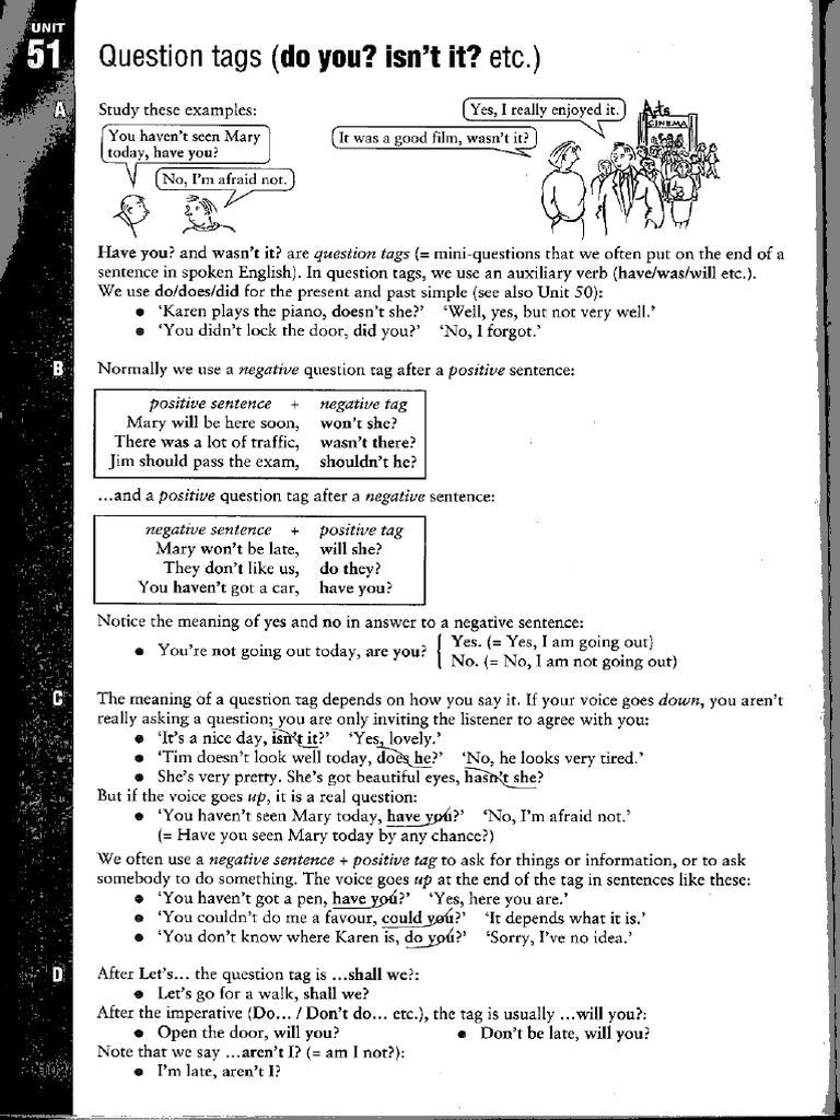 Question Tags - Grammar + Ese + Key | PDF